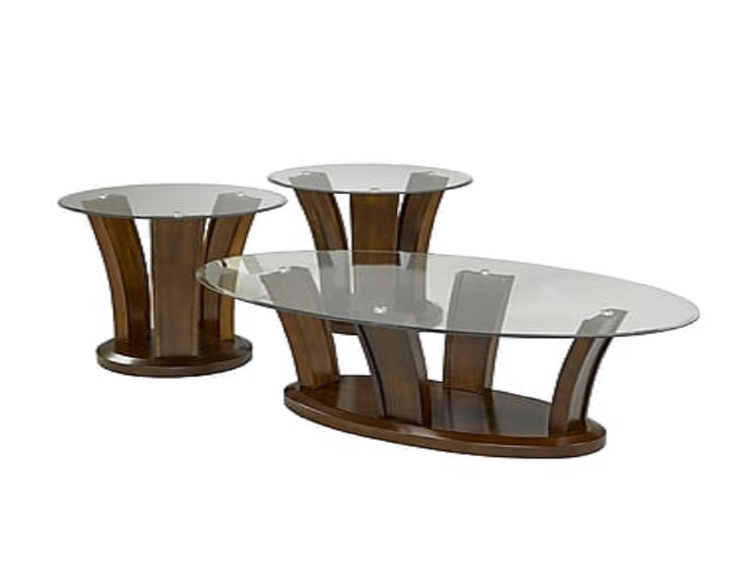 Brassex Ambrose 3 Pc Coffee Table With Glass Top
