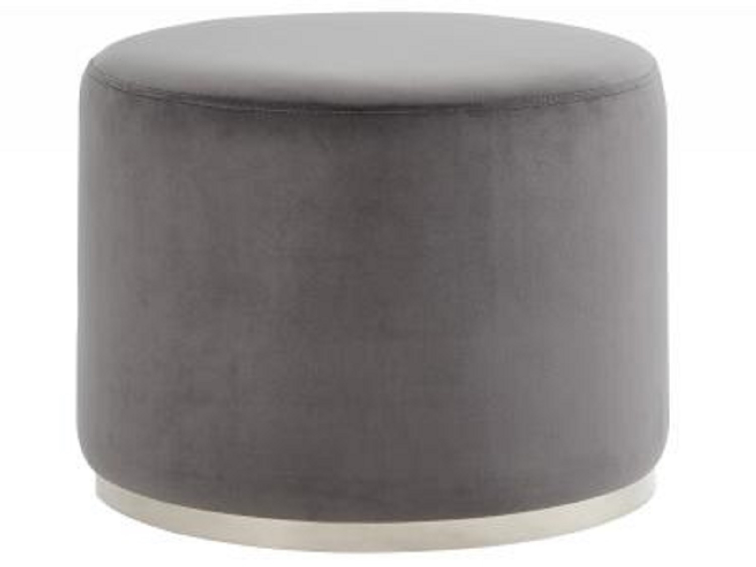 Modern Ottoman - Opus Ottoman in Grey Velvet Upholstery